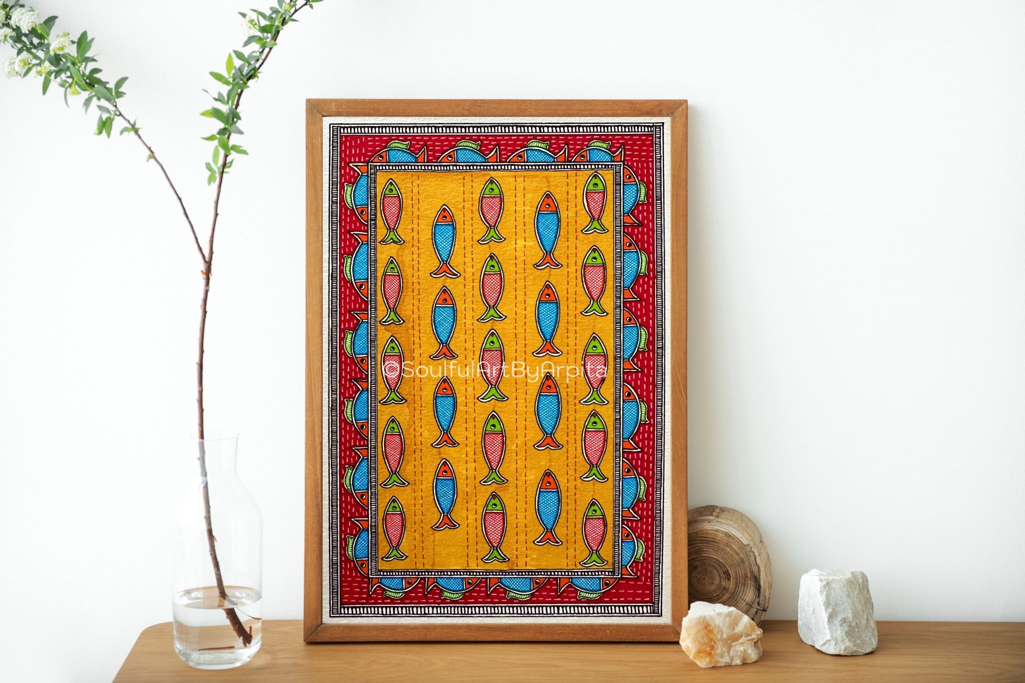 Fish Motif - Madhubani Art - Arpita Nath